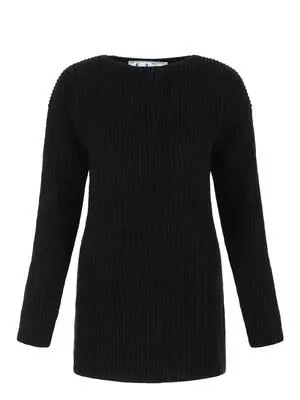 Off-White Ribbed Wool Sweater - Black