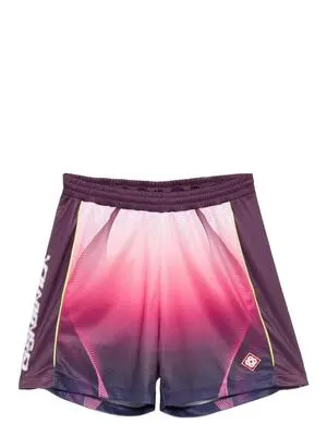 Casablanca Aubergine Faded Logo Shorts - Multicolor