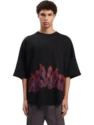 Palm Angels Flames Over T-shirt - Black