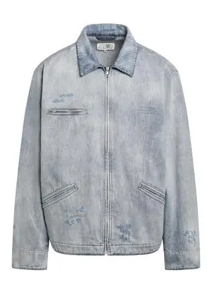MAISON MARGIELA Washed Zip-up Denim Jacket - Blue