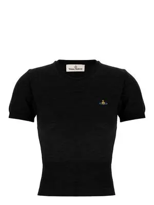 VIVIENNE WESTWOOD Knit Top With Logo Detail - Multicolor