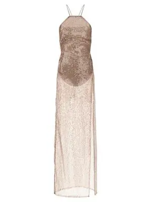 Andamane The Attico West Sequin Embellished Maxi Dress - Pink