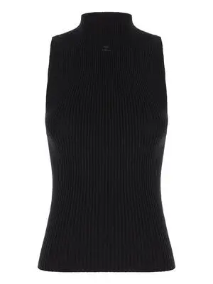 COURREGES COURREGES Ribbed Knit High Neck Top
