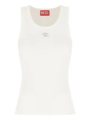 DIESEL® Ribbed Tank Top With Logo Detail - Multicolor