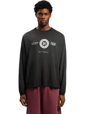 Palm Angels Dollar Graphic Long Sleeve T-shirt - Black