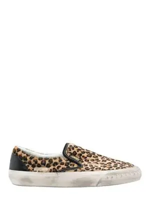 GOLDEN GOOSE Vce Leopard Print Slip-on Sneakers - Multicolor