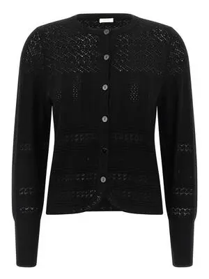 ERES ERES Trio Openwork Cashmere Blend Wool Cardigan