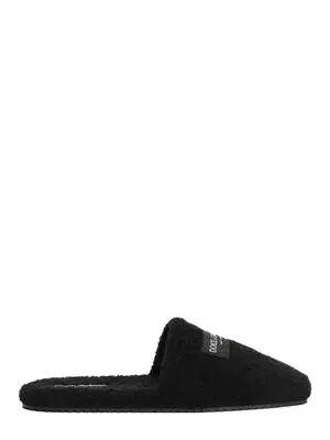 Dolce & Gabbana Logo Terry Slippers - Black