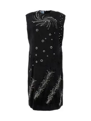 Prada Embellished Velvet Dress - Black