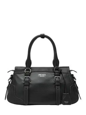 Prada PRADA Deerskin Shopping Bag Black