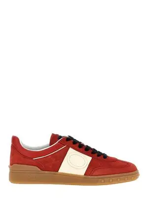 Valentino Garavani VALENTINO GARAVANI "Upvillage" Suede And Calfskin Leather Sneakers Red