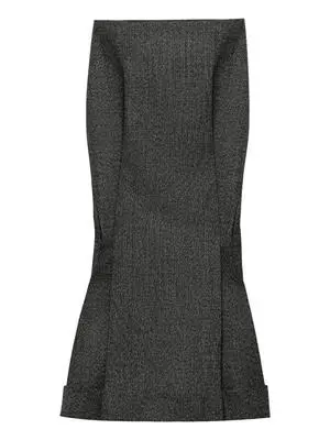 PRADA PRADA Wool Weave Midi Skirt With Pleat Detailing