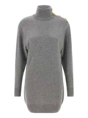 Balmain Cashmere Wool Mini Dress - Gray