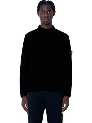 Stone Island Compass Patch Cotton Knit Sweater - Black