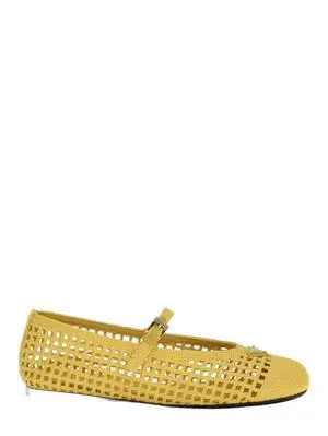 Prada Ballet Flat With Buckled Strap - Yellow