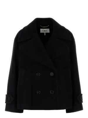Chloé Wool Blend Coat - Black