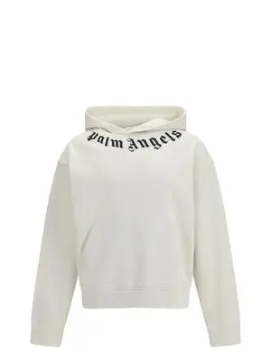 Palm Angels Neck Logo Hoodie - White
