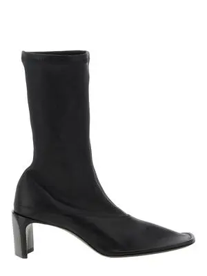 JIL SANDER Nappa Leather Ankle Boots With Sculptural Heel - Black