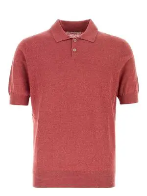 Brunello Cucinelli Fuchsia Linen Blend Polo Shirt - Pink