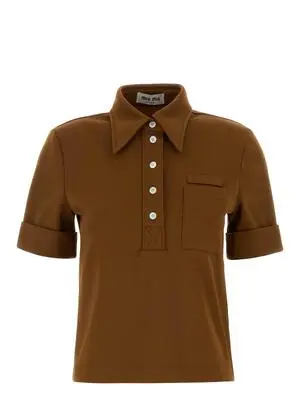 Miu Miu Jersey Polo Shirt - Brown