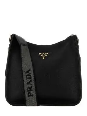 Prada Vitello Leather Shoulder Bag - Black