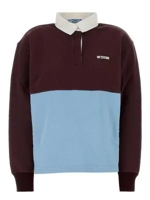 Prada Two-tone Cotton Oversize Polo Shirt - Multicolor