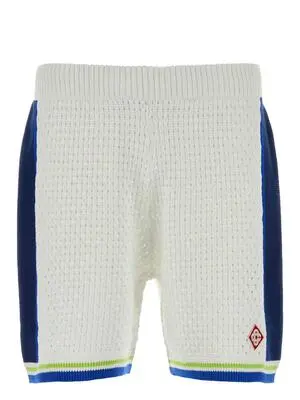 Casablanca Crochet Knit Bermuda Shorts - White