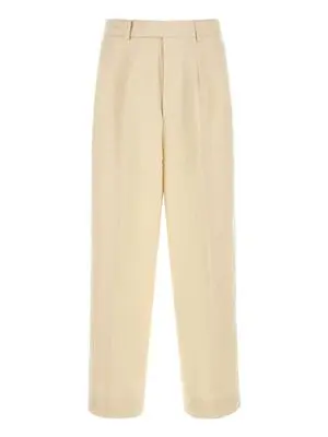BODE Cream Viscose Blend Wide-leg Pants - Yellow