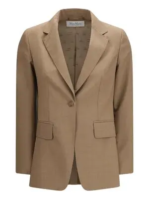 Max Mara Single-breasted Wool Blazer - Cream