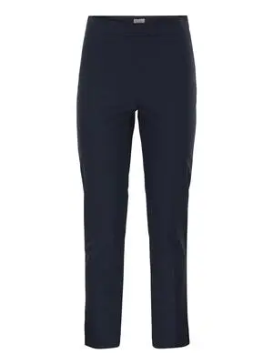 Brunello Cucinelli Cotton Twill Capri Trousers With Embellishment - Multicolor