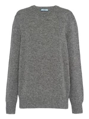 Prada PRADA Wool And Cashmere Crew Neck Sweater Gray