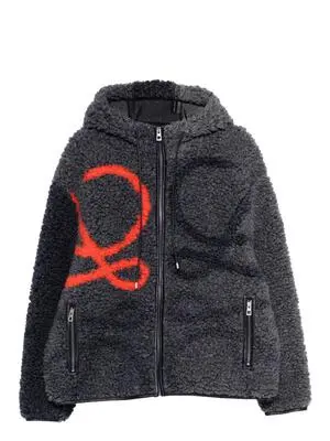 Loewe LOEWE Anagram Wool Blend Hooded Jacket Multicolor