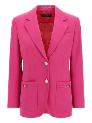 Versace VERSACE Single-Breasted Stretch Wool Gabardine Blazer With Medusa Detail Pink