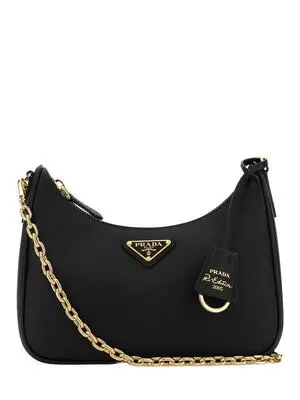 Prada Vitello Leather Re-edition 2005 Shoulder Bag - Black