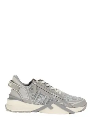 Fendi Flow Sneakers With Side Zip - Gray