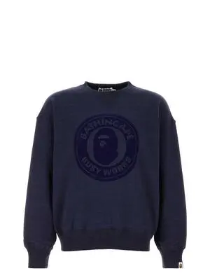 A BATHING APE Oversized Cotton Sweatshirt - Blue