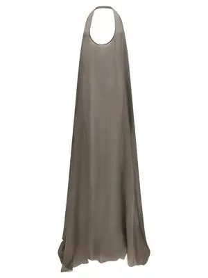 Rick Owens Rick Owens Halter Silk Georgette Gown Gray