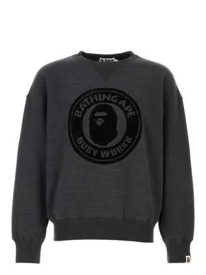 A BATHING APE BAPE Oversized Graphic Sweatshirt Gray