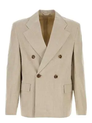 Séfr Sefr Men Beige Linen Donovan Blazer Brown