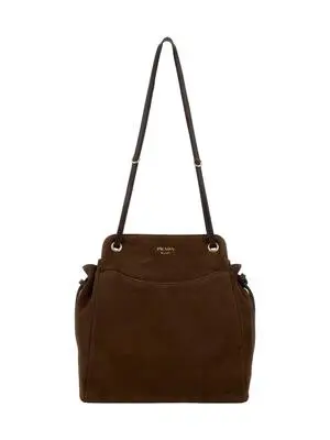 Prada PRADA Suede Bucket Bag Brown