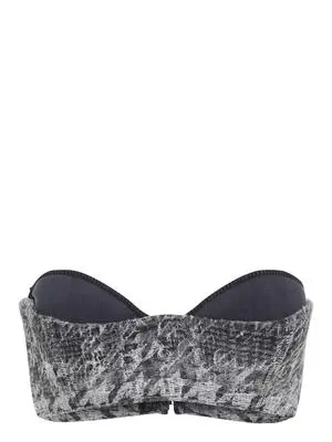 DIESEL® Diesel Black Cotton Sweetheart Neck Cropped Top