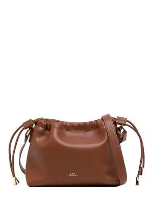 A.p.c. A.P.C. Faux Leather Drawstring Satchel Bag Brown
