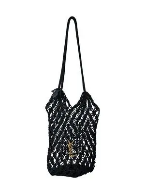 Saint Laurent Cassandre Crochet Tote Bag - Black