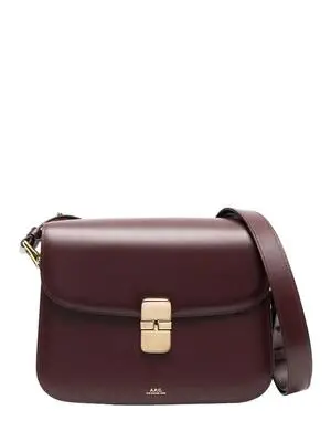 A.p.c. Wine Leather Shoulder Bag - Red