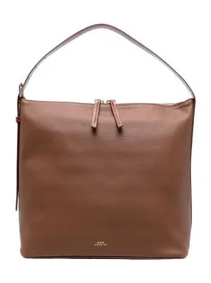 A.p.c. Calf Leather Shoulder Bag - Brown