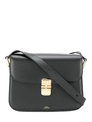 A.p.c. Calf Leather Crossbody Bag - Black