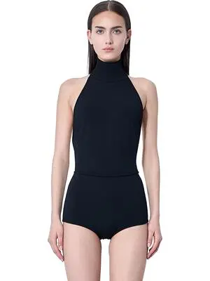 Max Mara Halterneck Fine Knit Top - Black