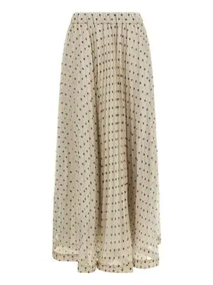 P.A.R.O.S.H P.A.R.O.S.H. Polka Dot Pleated Maxi Skirt