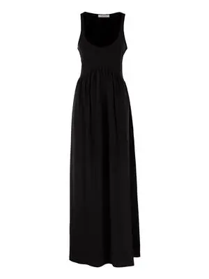 Sportmax Spxpanino Long Stretch Jersey Dress With Back Cut-out - Black
