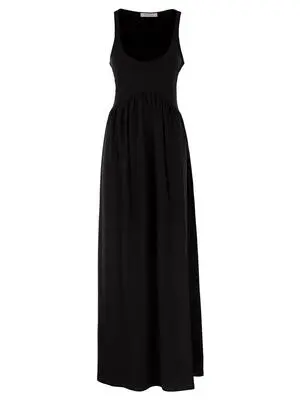 Sportmax Spxpanino Long Stretch Jersey Dress With Back Cut-out - Black